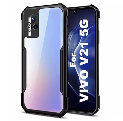 REALCASE Vivo V21 5G Back Cover, Silicone & Acrylic Clear Hard ...