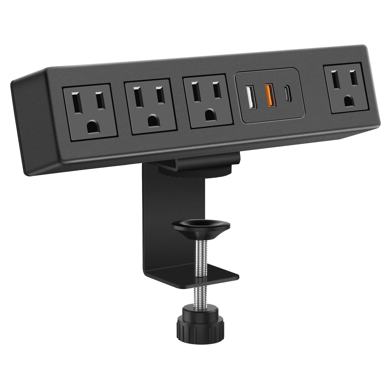 CCCEI Desk Clamp Power Strip with USB-A and USB-C Ports, Desktop Mount ...
