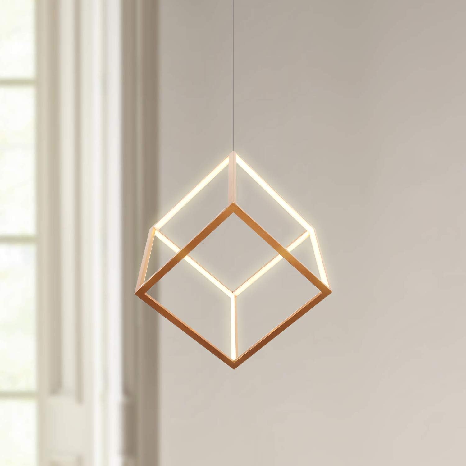Leniure Modern Gold Cubic LED Light Pendant Lamp Chandelier Lighting ...