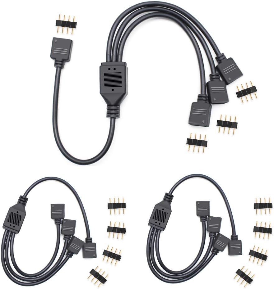 3 Way Splitter 4 Pin LED Splitter Cable Flex LED Strip Connector for ...