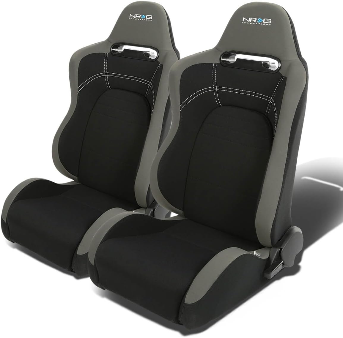 Amazon.com: Pair of NRG Type-R Reclinable Racing Seats with Logo ...