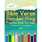 Handwriting Practice Book for Kids (Short Bible Verses): Penmanship and ...