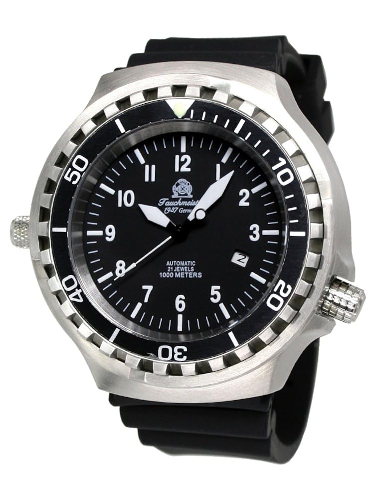 Tauchmeister 52mm diver watch - automatic movement T0286: Amazon.co.uk ...