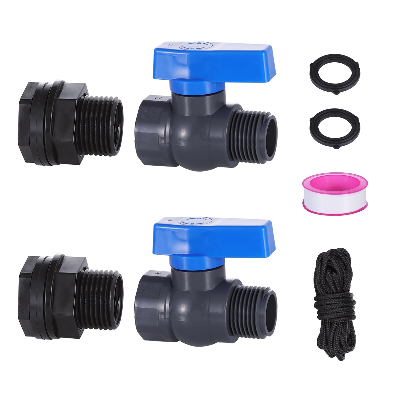 PVC Rain Barrel Spigot Kit, Rain Barrel Drain Valve for Rain Water ...