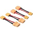 Amazon.com: rflaueo 4pcs XT60 to XT90 Male Female RC Connector Adapter with 14awg 2inch Wire(E24 ...