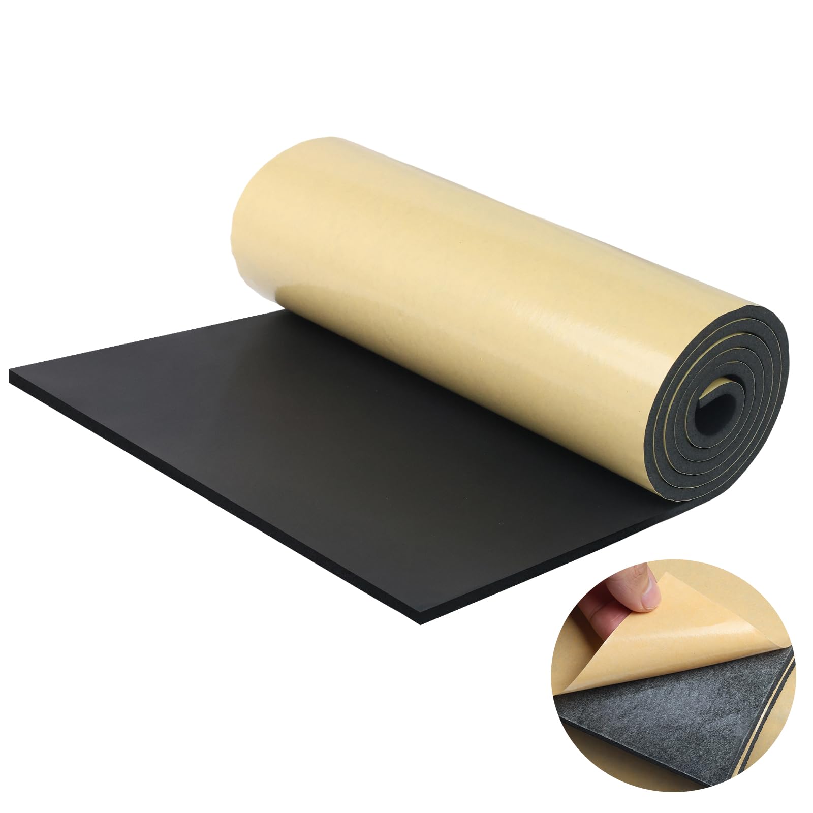 Eunice Sponge Neoprene Foam Sheet with Adhesive, 12 in x 59 in x 1/4 in ...