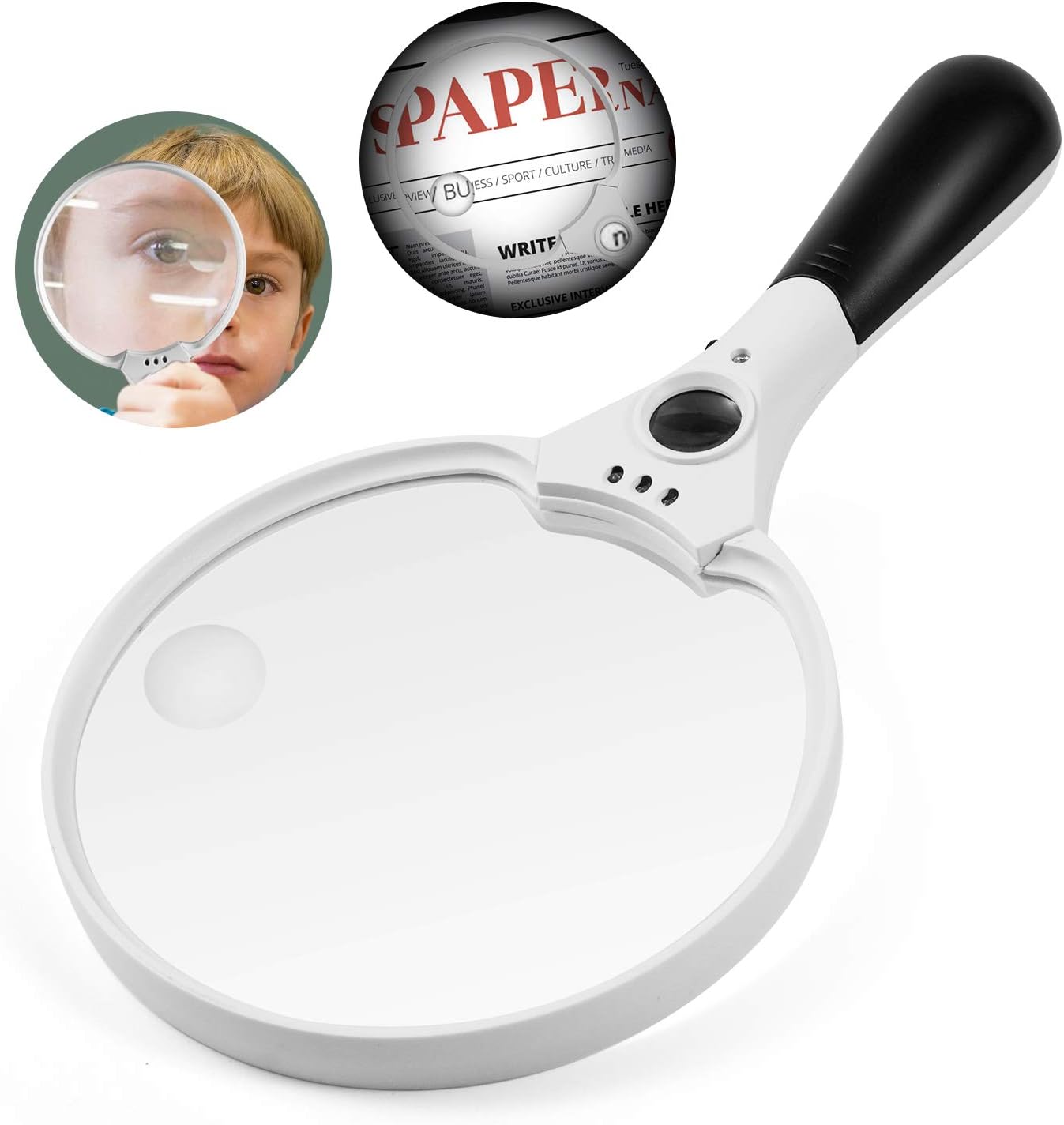 Amazon.com: Magnifying Glass with Light, 5.5 Inch Extra Large Lens ...