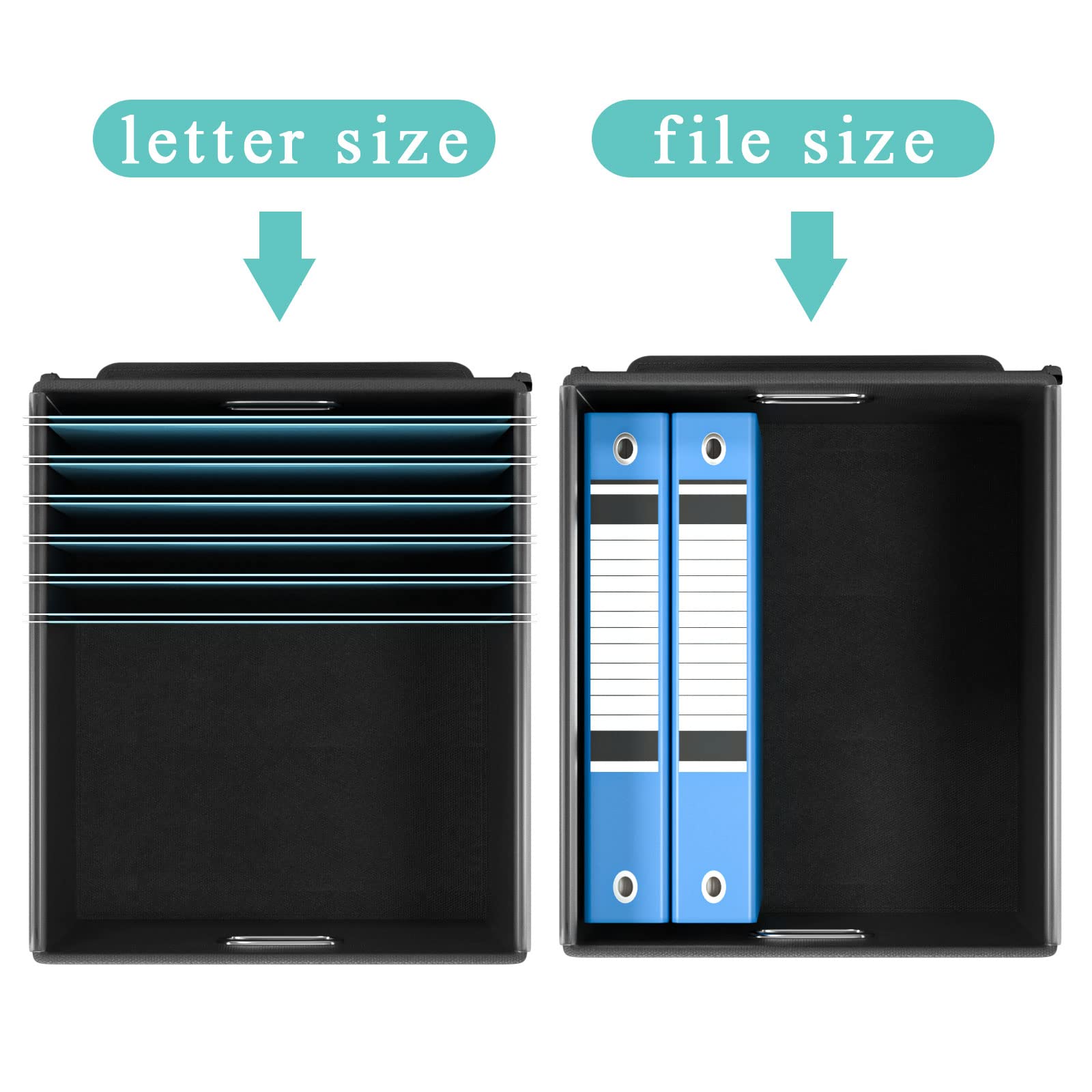 Collapsible File Storage Organizer Boxes With Lids, Linen Office ...