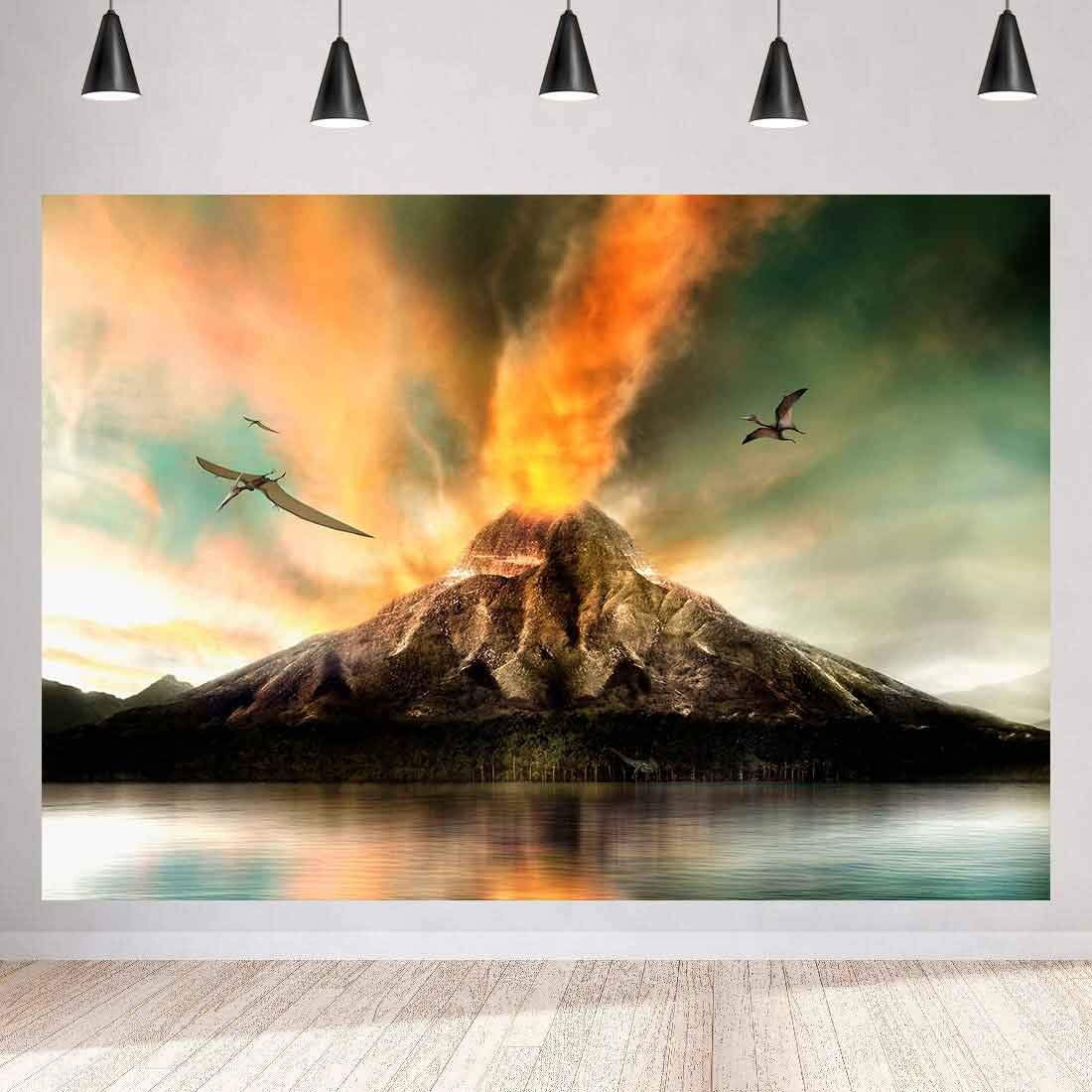 Mua Volcano Background MEETSIOY Volcanic Dinosaur Backdrop Magical ...