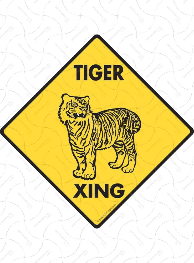 Amazon.com: SignsWithAnAttitude Warning! Tiger Xing Exterior Aluminum ...