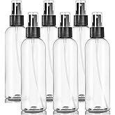 Amazon.com: ljdeals 8 oz Clear Plastic Spray Bottles, Black Fine Mist ...