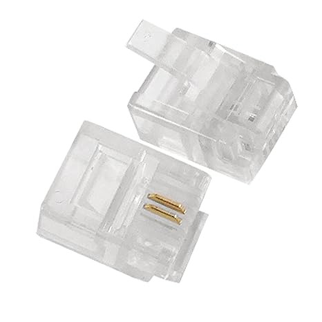 Uxcell 6P2C 2 Pin RJ11 Modular Plug Telephone Connector, 4 Pieces for ...