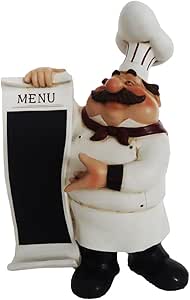 Amazon.com: Table Art Decor Kitchen Fat Chef Statue Menu Chalkboard ...