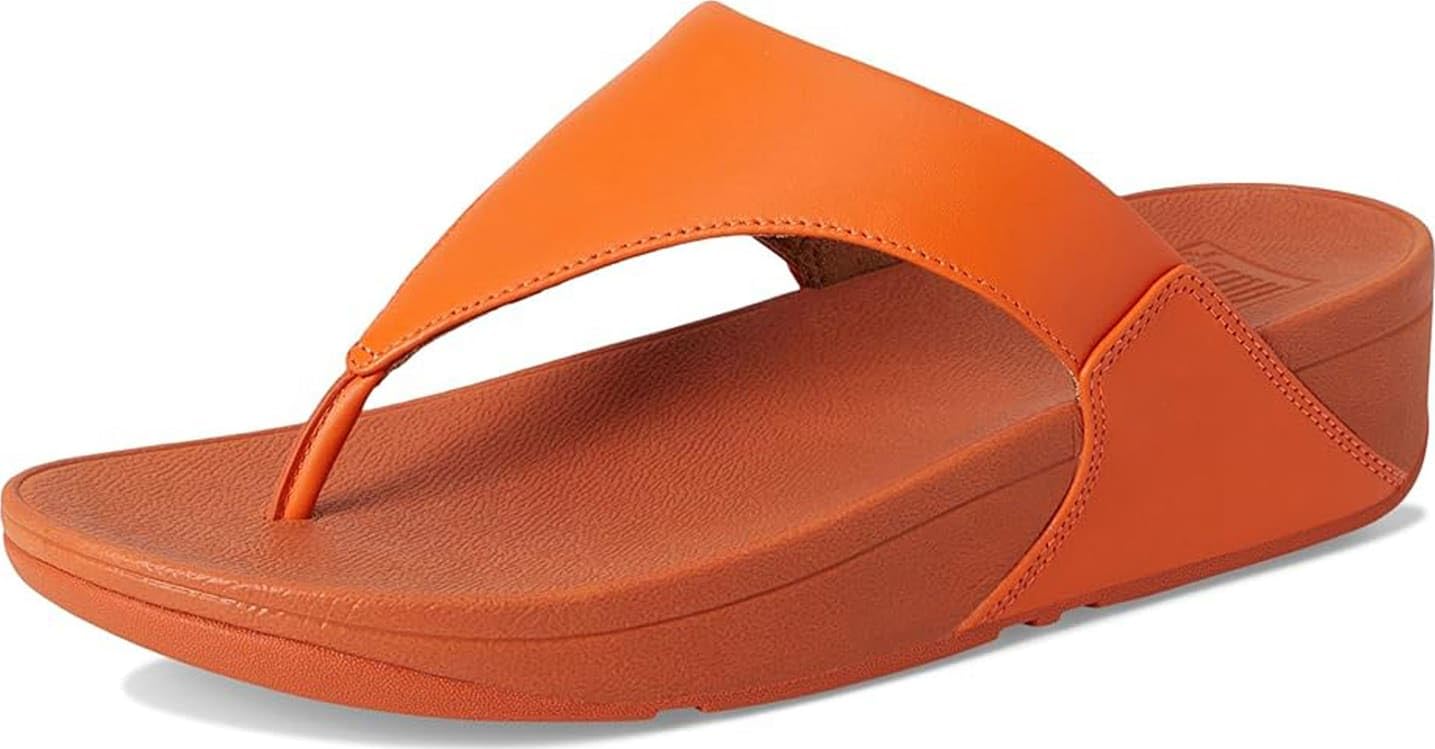 FitFlop Women's Lulu Leather Toe Post Wedge Sandal, Satsuma, 9 for sale ...