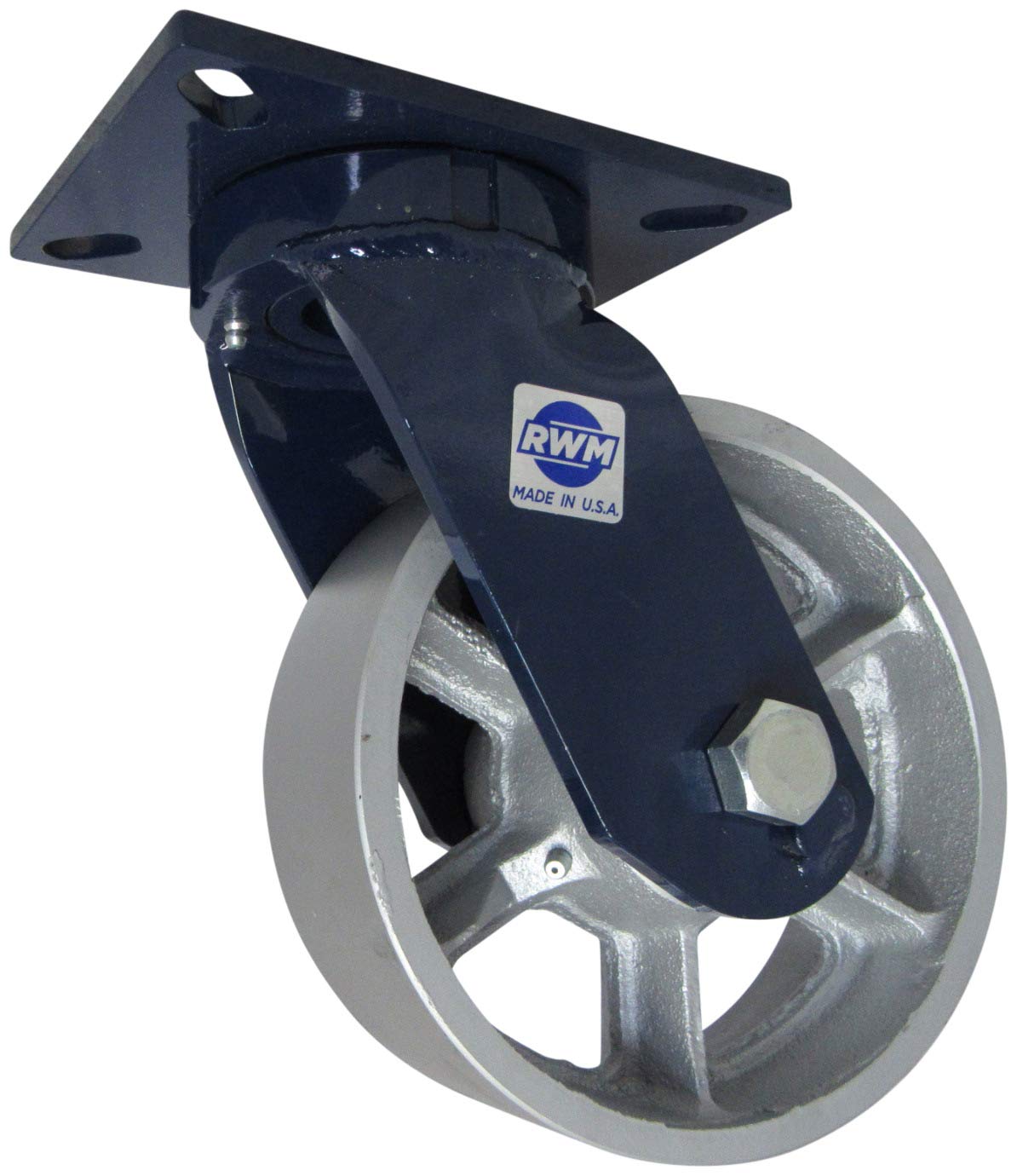 RWM Casters 76-CIR-0830-S 76 Series 10-1/2" High, 8" Cast Iron Wheel ...