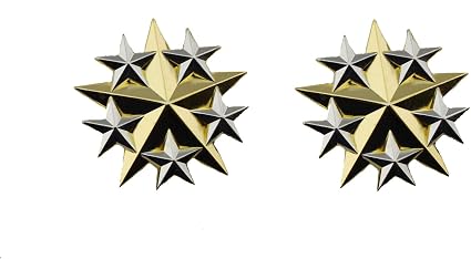 Amazon.com: US Army General Officer Six Star Badge Pin Insignia- Pair ...