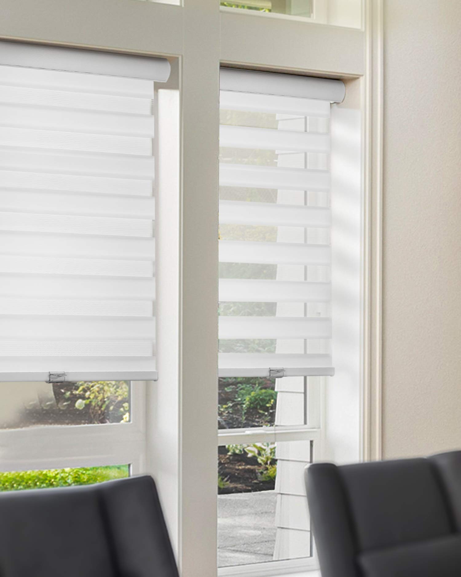 CHICOLOGY Everyday Cordless Zebra Shades, Light Filtering Dual Layer ...