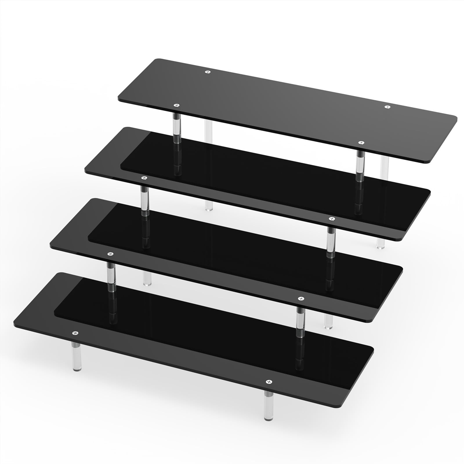 Acrylic Riser Display Stand, Black 4 Tier Cupcake Stand Display Risers ...