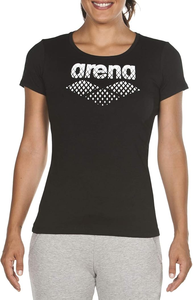 Amazon.com: Arena Women's Essential Short Sleeve Big Logo T-Shirt: Clothing