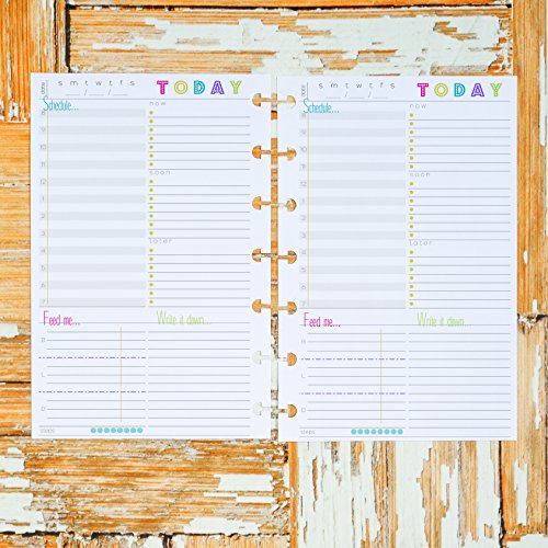 Buy Day on one page undated planner inserts for disc-bound mini size ...