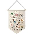Amazon.com: Qpenm Farm Animals Alphabet Hanging Wall Canvas Banner ...