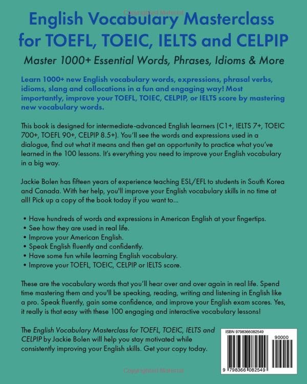 Mua English Vocabulary Masterclass for TOEFL, TOEIC, IELTS and CELPIP ...