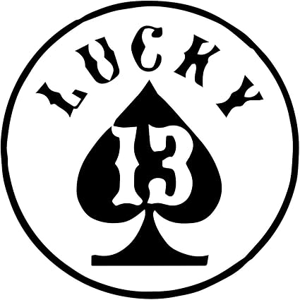 Amazon.com : Lucky 13 - Vinyl Decal Sticker - 5.5" W X 5.5" H Black ...