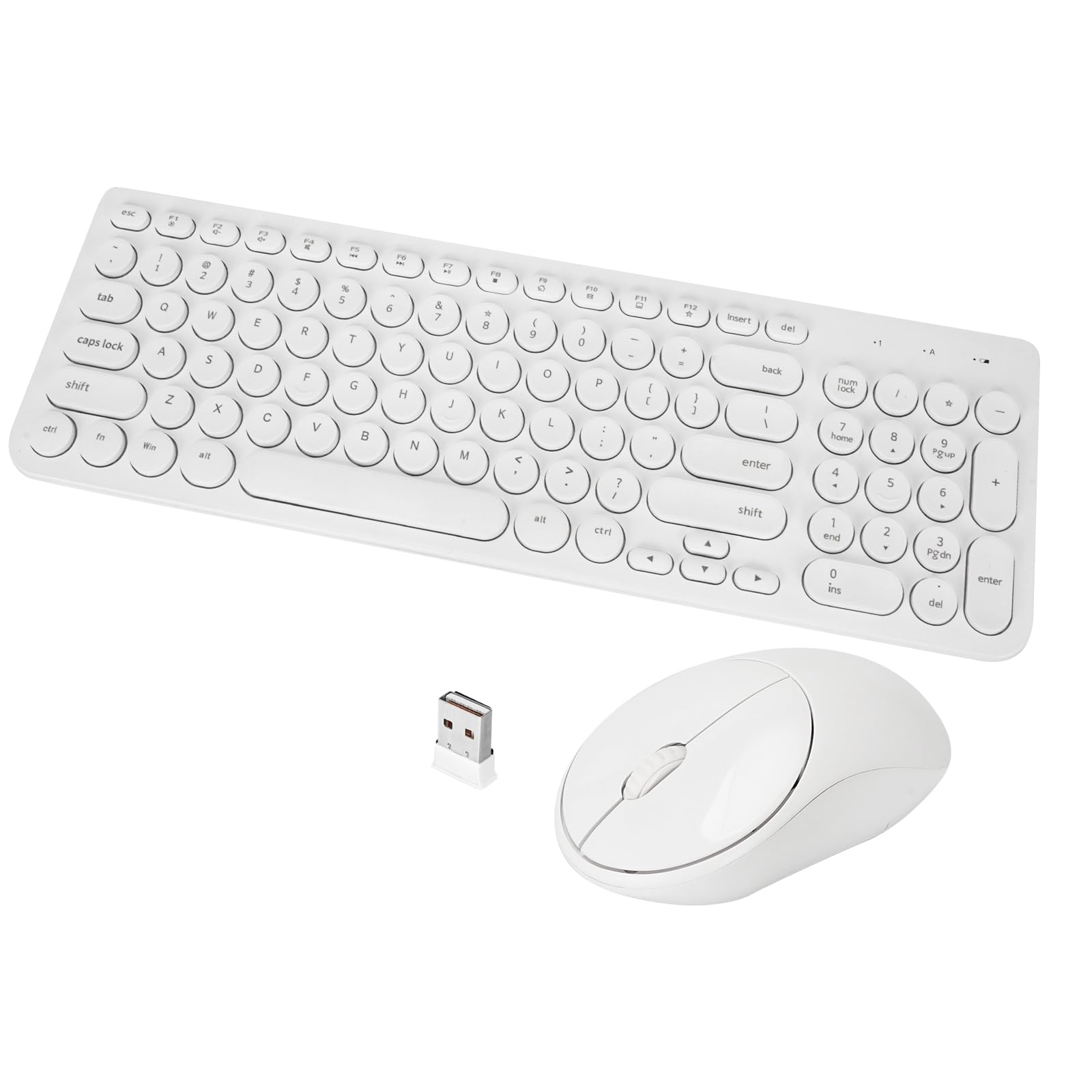 Wireless Keyboard And Mouse Combo Retro Typewriter Wireless Keyboard With Round Keycaps 2 4ghz