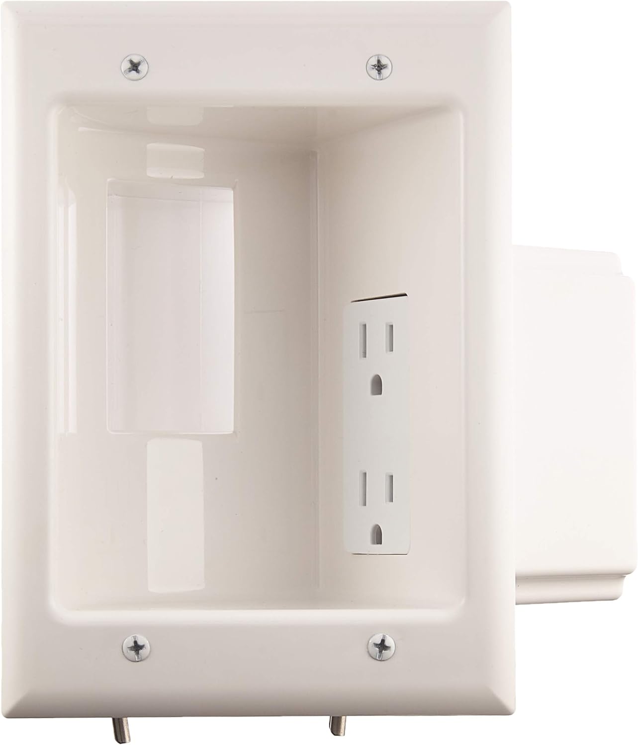 Amazon.com: Monoprice Recessed Low Voltage Mid-Size Plate with Duplex ...