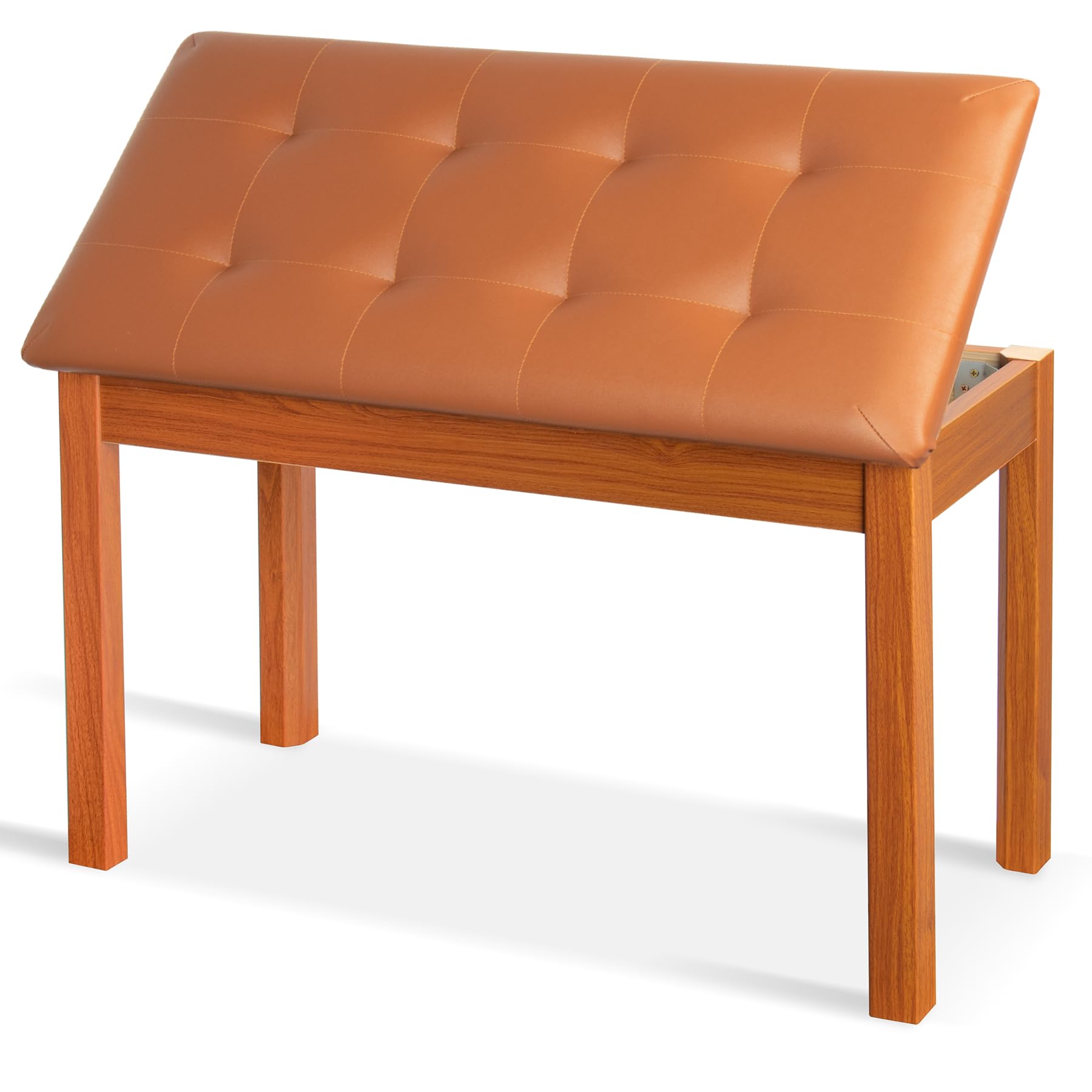 UISCOM Duet Piano Bench with Padded Cushion and Storage - Solid Wood ...