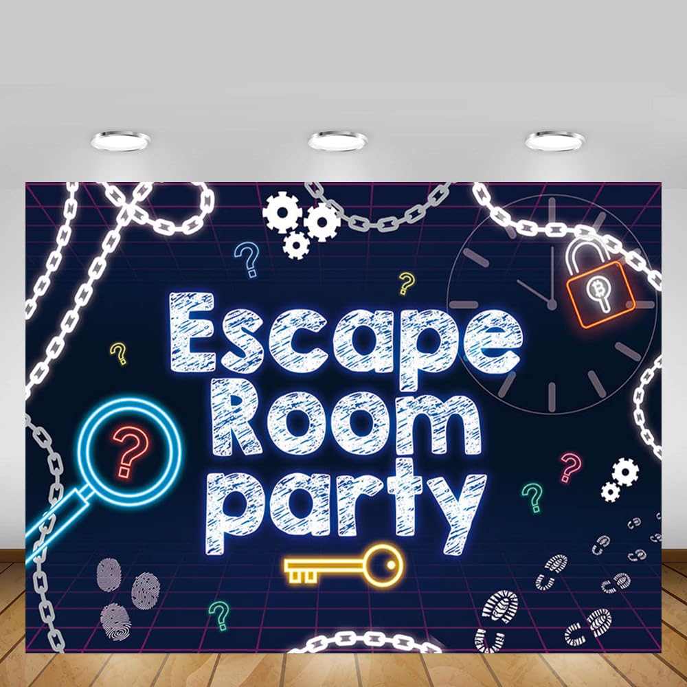 Mua MEHOFOND Detective Escape Room Party Backdrop Happy Birthday Blue ...