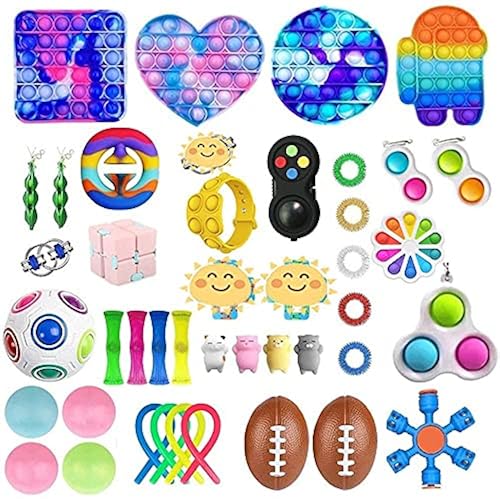 BTSRPU 43Pcs Fidget Toy Set Figetgets-Toys Pack Fidget Box, Fidget Pack ...