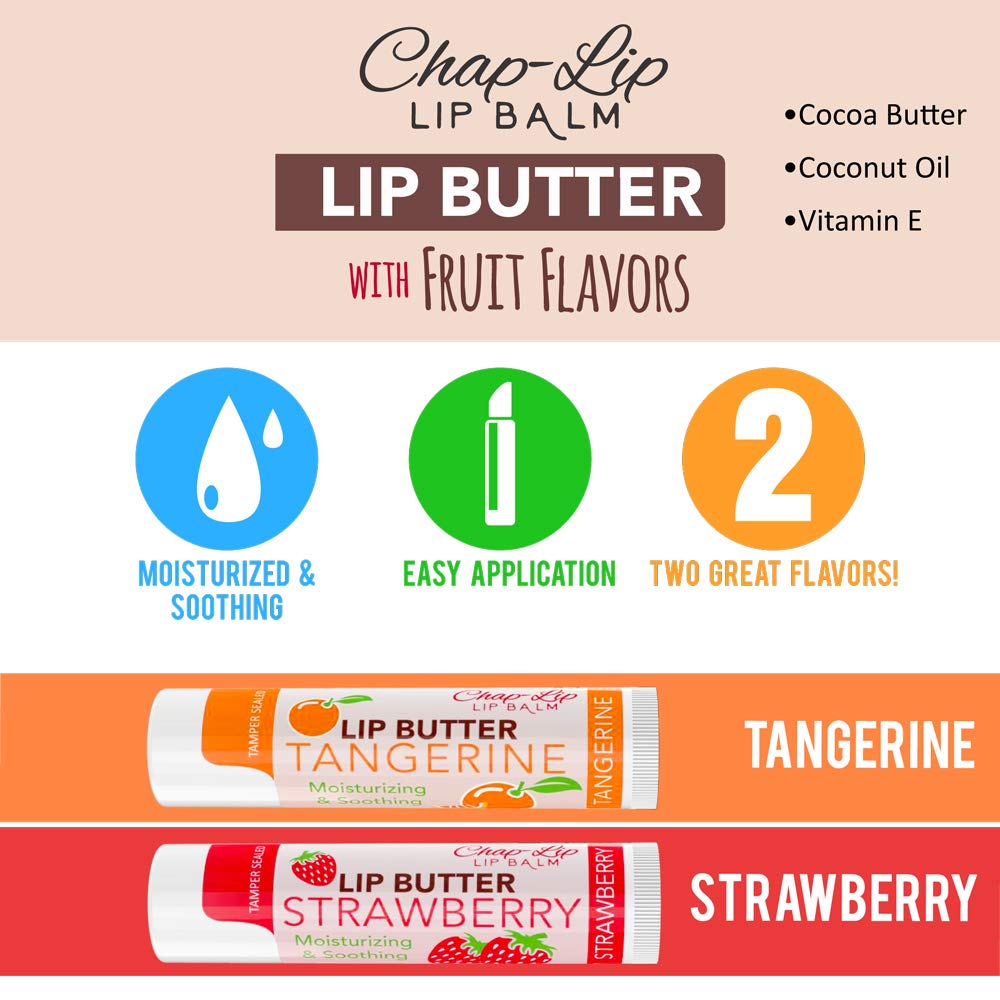 Mua CHAP-LIP Lip Butter Lip Balm with Fruit Flavors, Cocoa Butter ...