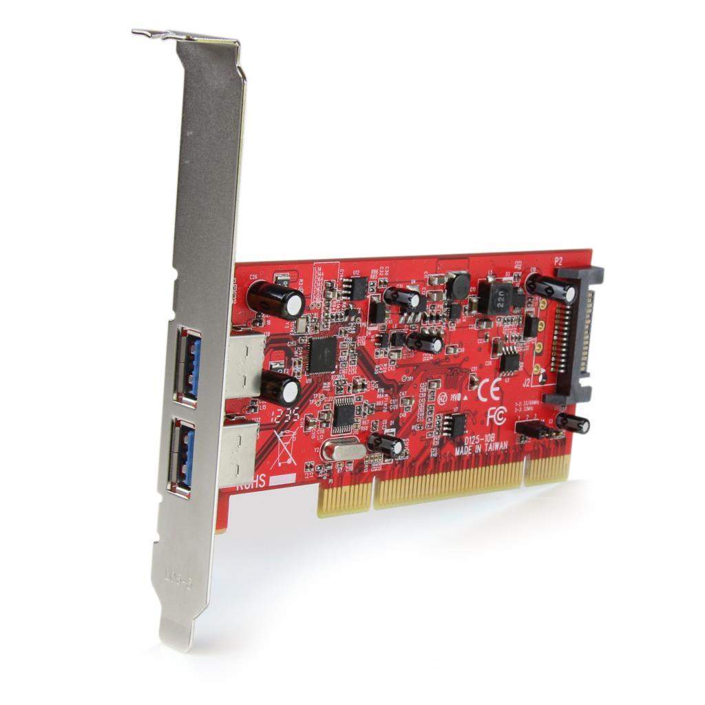 StarTech.com 2 Port PCI SuperSpeed USB 3.0 Adapter Card with SATA Power ...