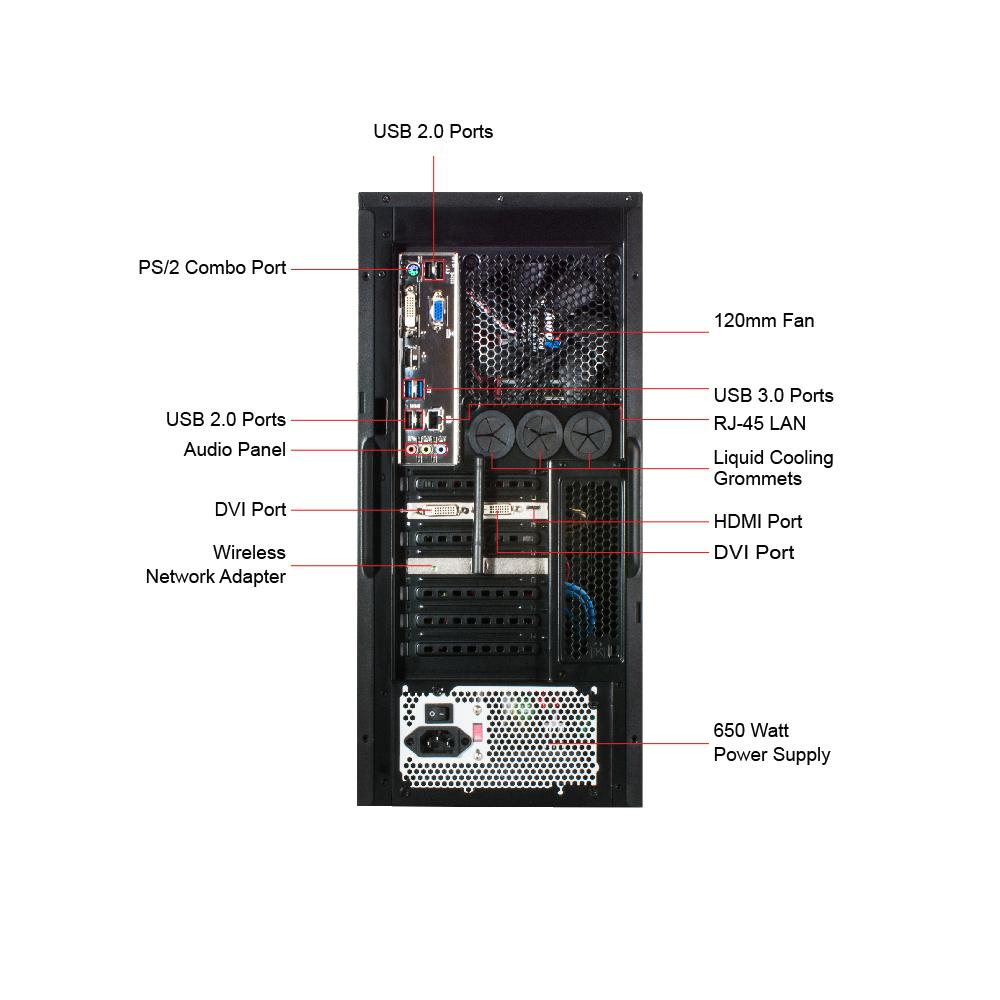 CybertronPC Shockwave GM1213H Desktop (Black/Red) : Amazon.com.mx ...