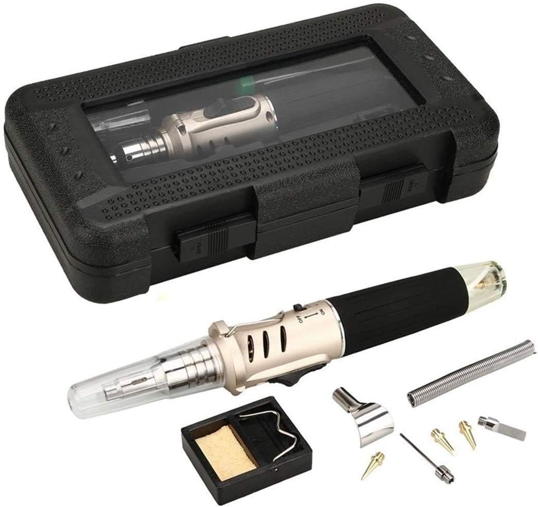MEETOZ 10 in 1 Butane Gas Soldering Iron Set Cordless Welding Kit Torch ...