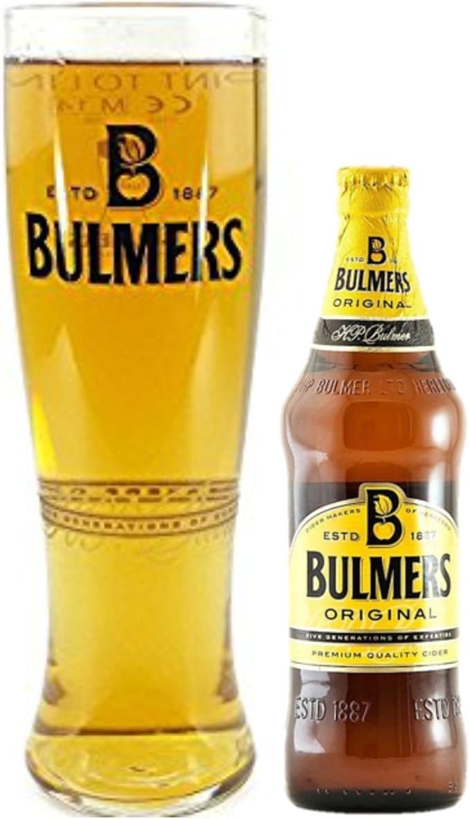 Personalised Engraved Bulmers glass, with 568 ml Bottle of Bulmers ...