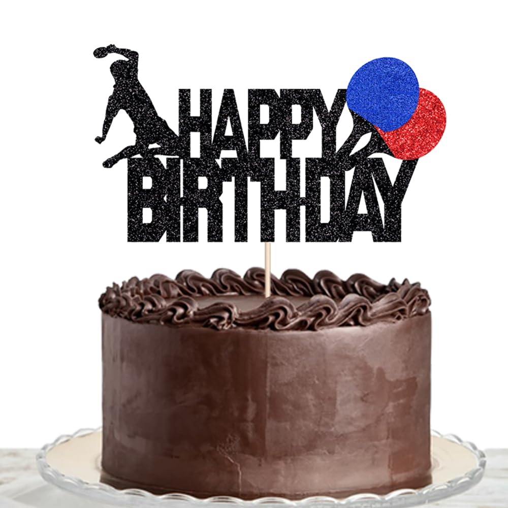 Lgaiehjc Table Tennis Birthday Cake Decorations Happy Birthday Sign ...