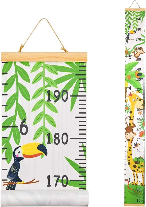 Basumee Height Chart for Kids Zoo Wall Ruler Growth Chart Wood and ...