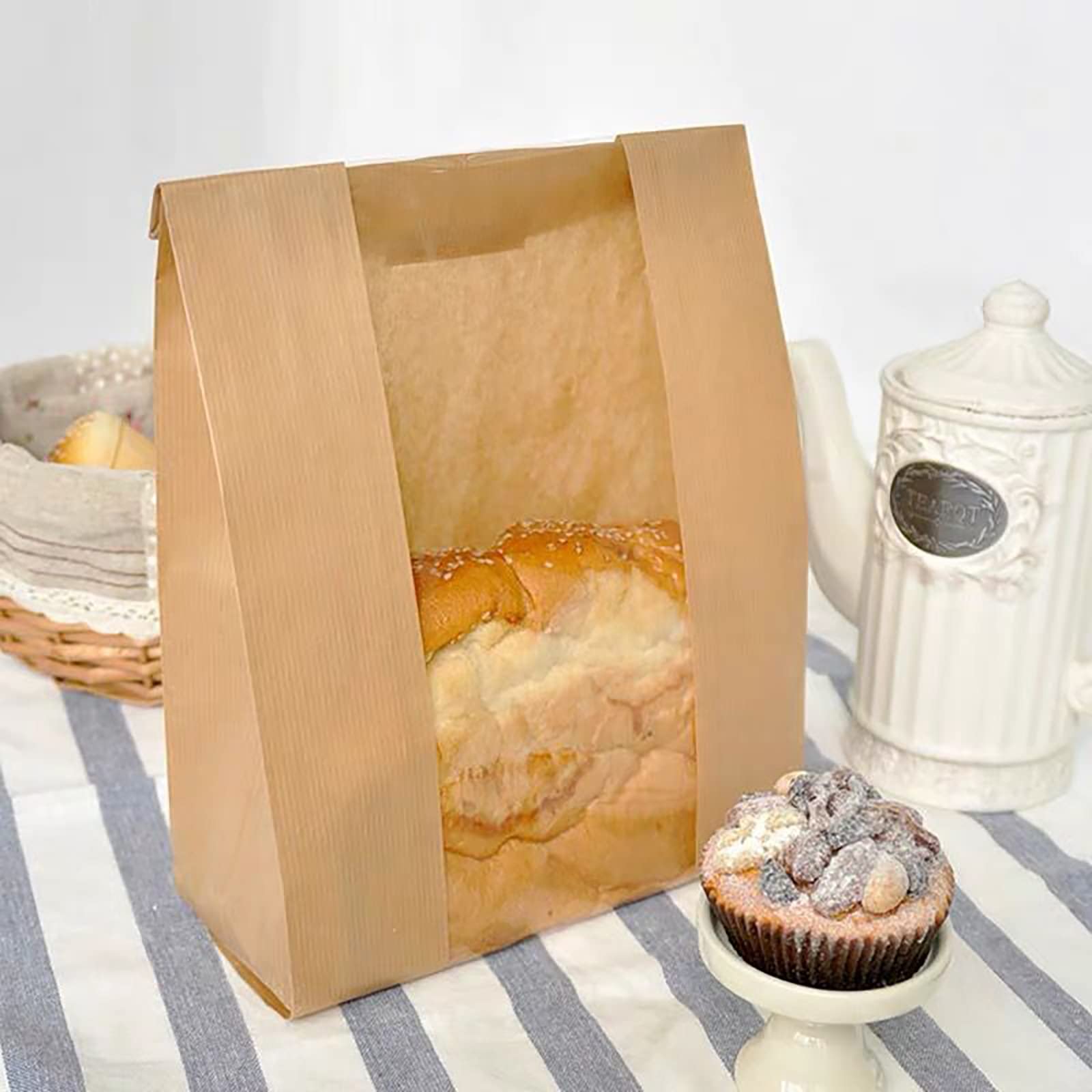 Mua Bread Bags for Homemade Bread Large Paper Bakery Bag with Window ...