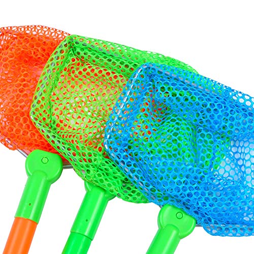 Elcoho 3 Pieces Fishing Net Catching Bug Nets Fish Butterflies Nets ...