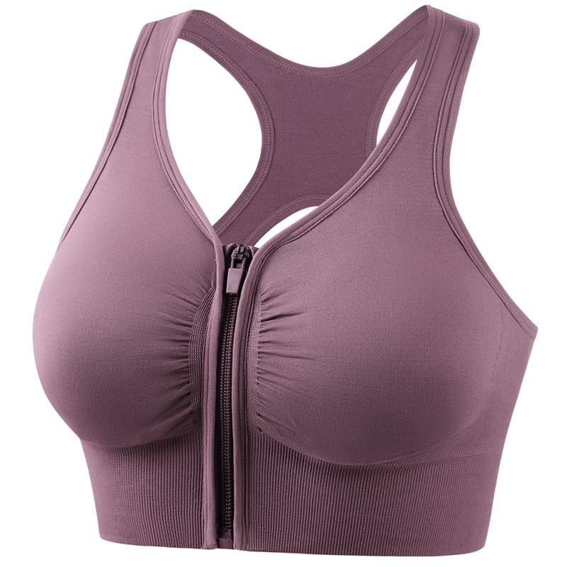 Front Zipper Shockproof Bras for Women, 1/2/3 Pack, Cross-Back Hollow ...