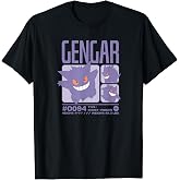 Amazon.com: Pokémon - Gengar Pastel Stats Grid T-Shirt : Clothing ...