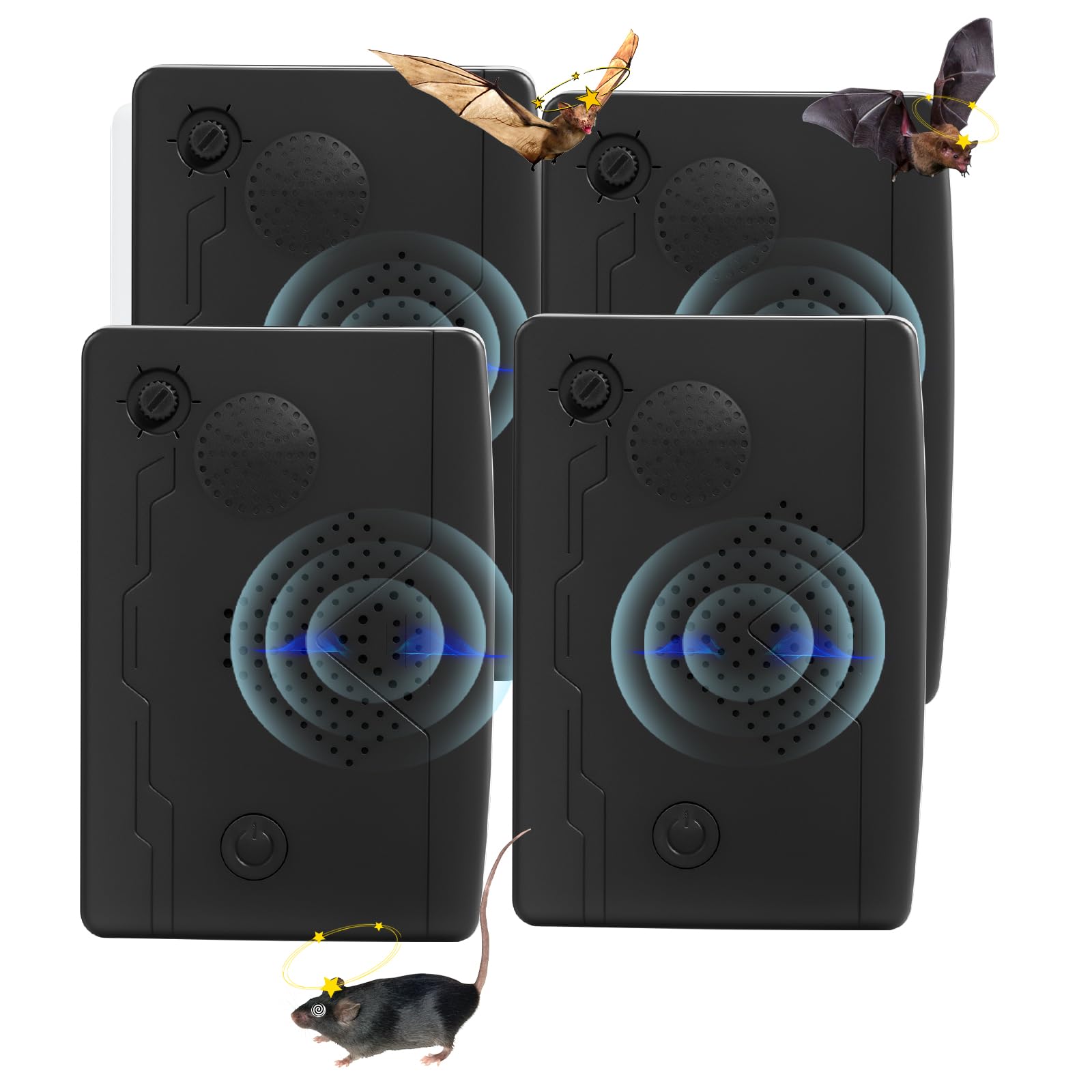 4Pack Ultrasonic Bat Repellent Devices for Attic House Porch, Bat ...