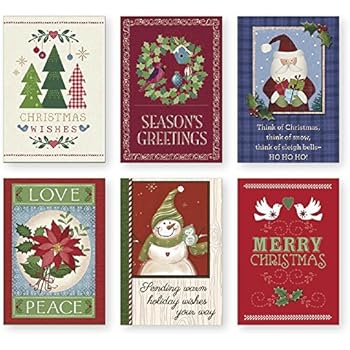 Amazon.com : Christmas Holiday Boxed Cards - Xmas Box Set Assortment of ...
