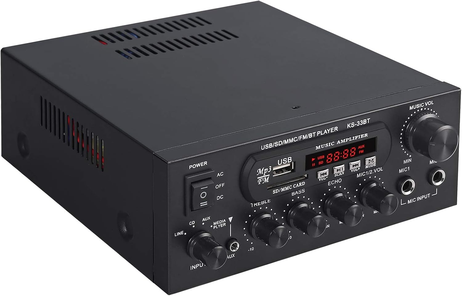 PROZOR Stereo Power Audio Amplifier Digital Stereo Amplifier with ...