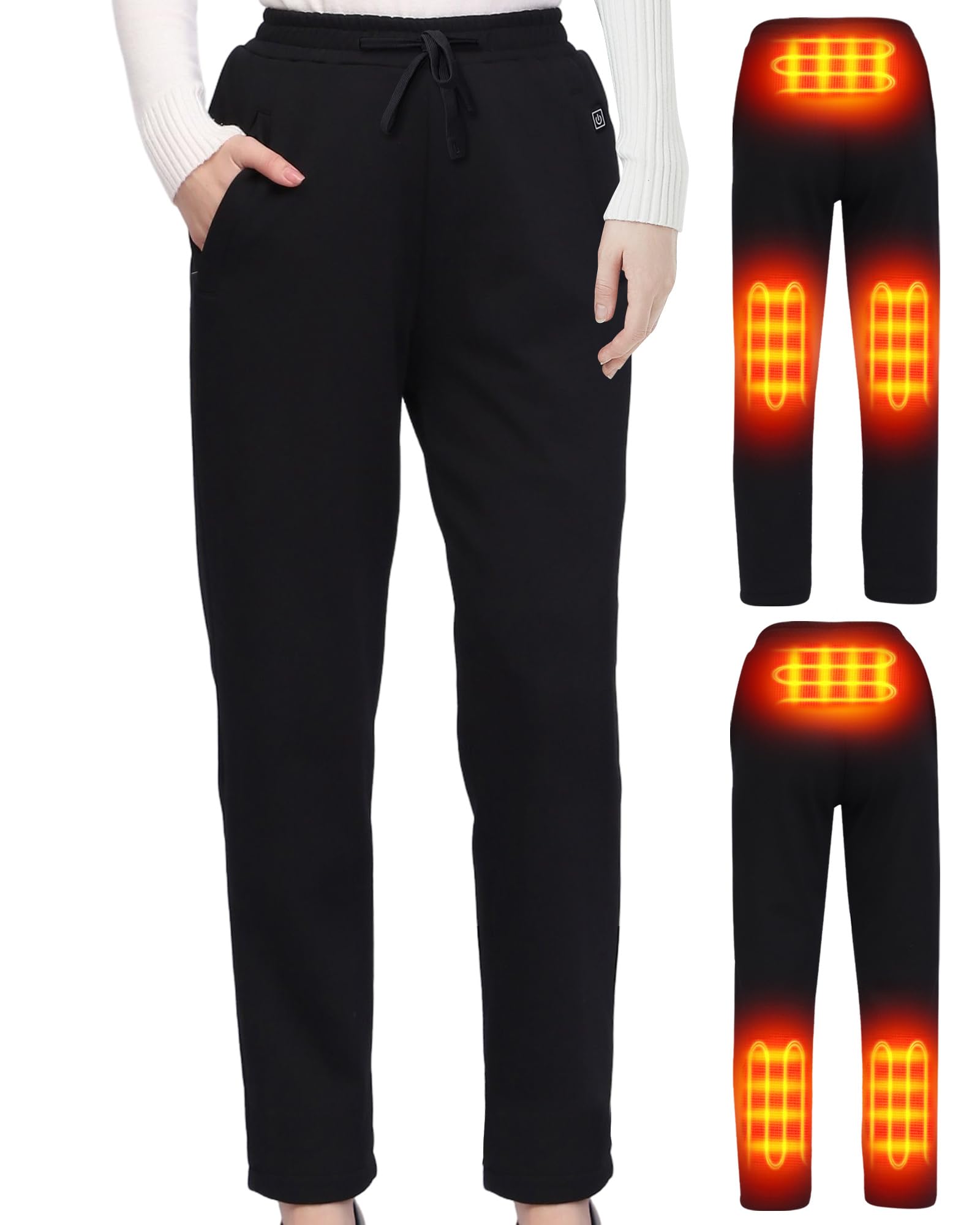 CYCYHEAT Women Heated Pants, Soft Heating Sweat Pants for Womens,4 in 1 ...