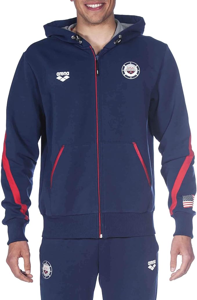 Arena Official USA Swimming National Team Unisex Zip-up Hooded Jacket ...