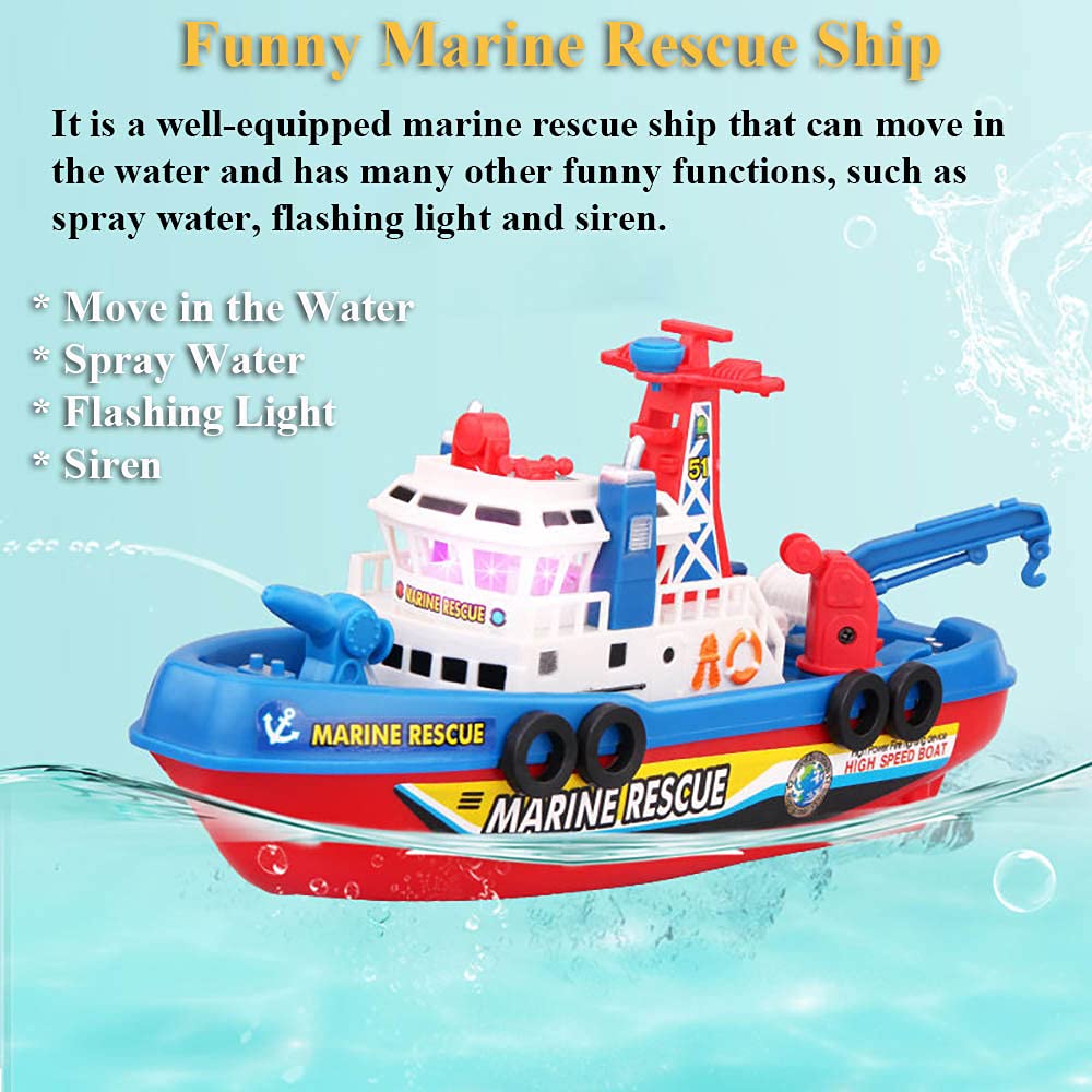 Mua Electric Fireboat Toy Fire Fighting Vessel Toy Fire Ship Model Toy ...