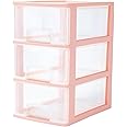 Amazon.com: BYCY Pink 3 Layers Stackable Makeup Organizer Drawers ...